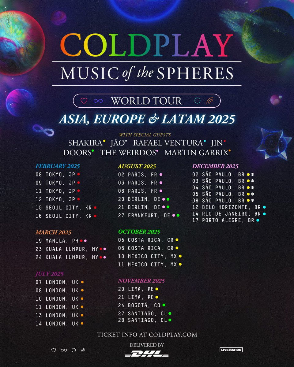 Where Is Coldplay Playing in 2025: Tour Dates Revealed! Where Is Coldplay Playing in 2025: Tour Dates Revealed!